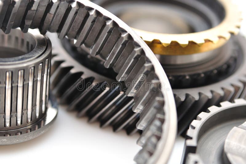 Gearbox Parts Isolated on White Background. Stock Photo - Image of ...