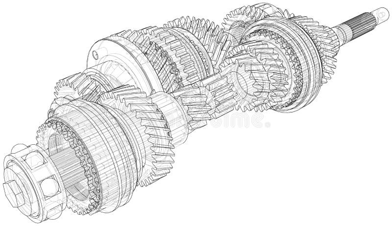 Gearbox sketch. Vector stock vector. Illustration of design - 267459647