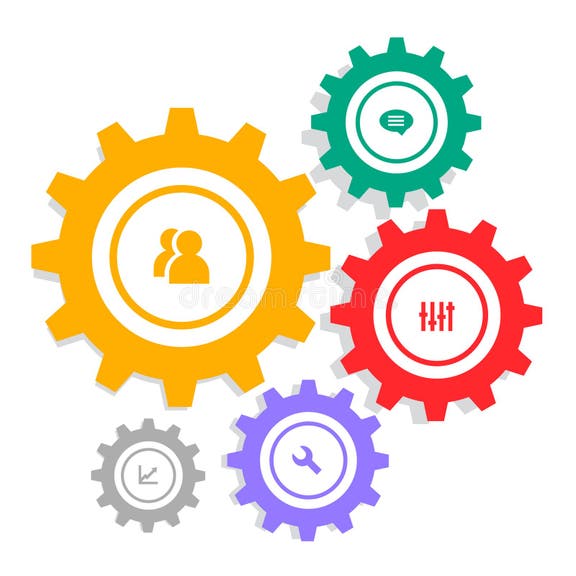 Geard Infograph with Setting Icons Stock Vector - Illustration of ...