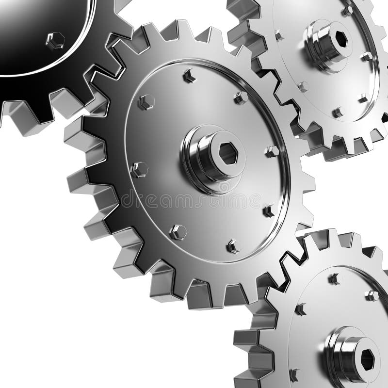 Abstract Mechanical Gears on White. Engineering Co Stock Illustration ...