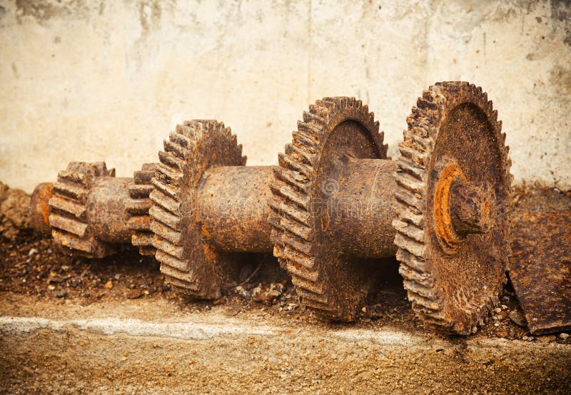 Detail of old rusty gears stock image. Image of mechanism - 16826325