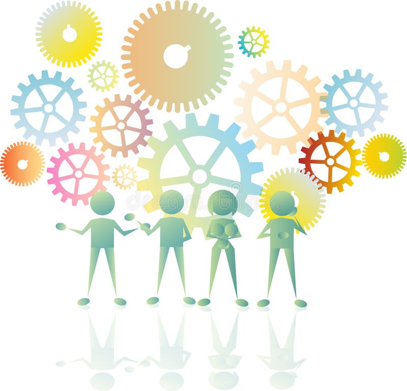 Gears, teamwork stock illustration. Illustration of processes - 38483900