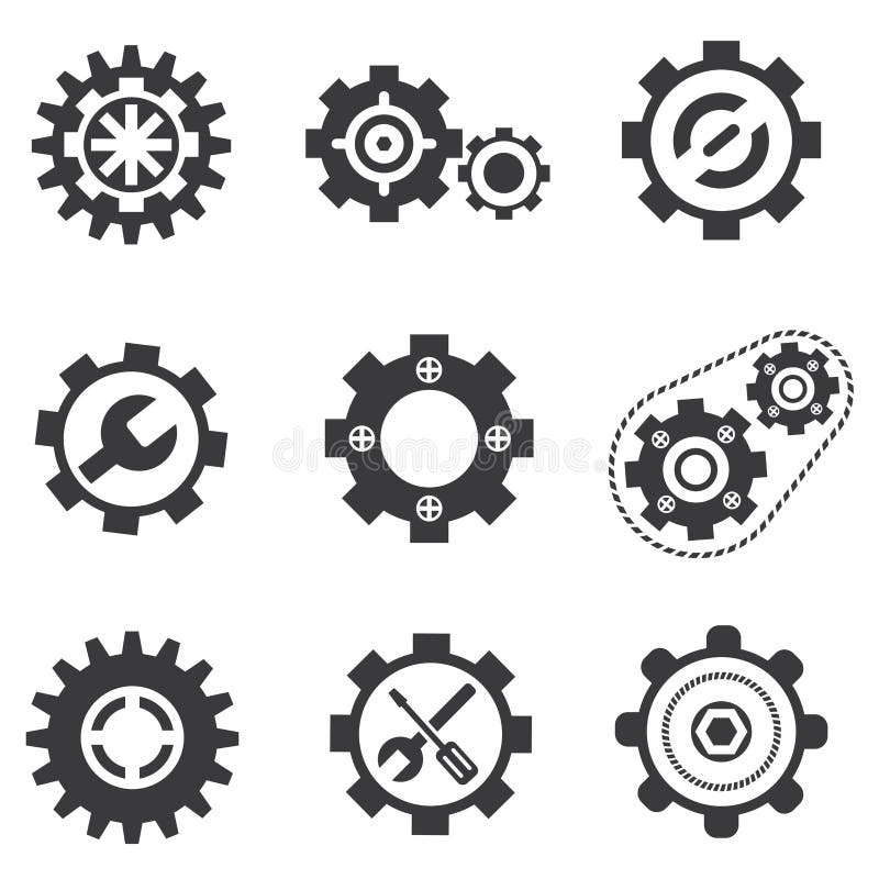 Gears Wrapped by a Chain stock vector. Illustration of turn - 13384366
