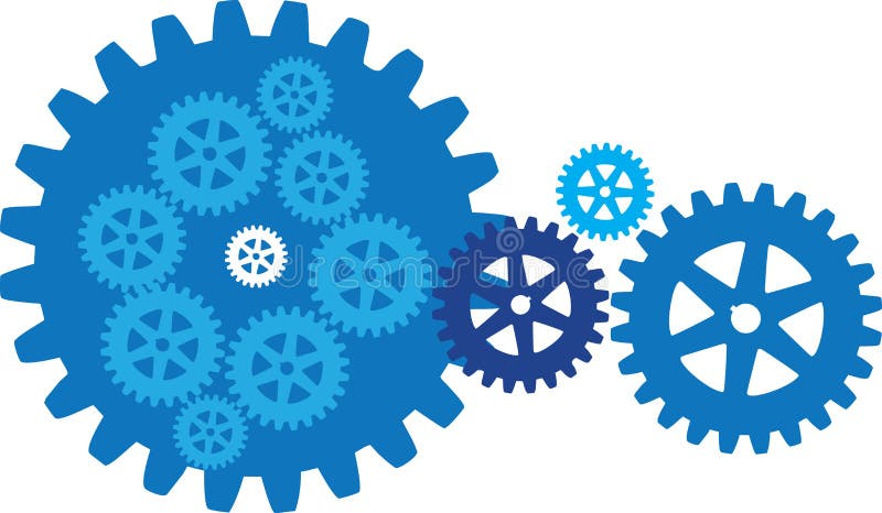 Blue Cogs / Gears stock vector. Illustration of modern - 1584021