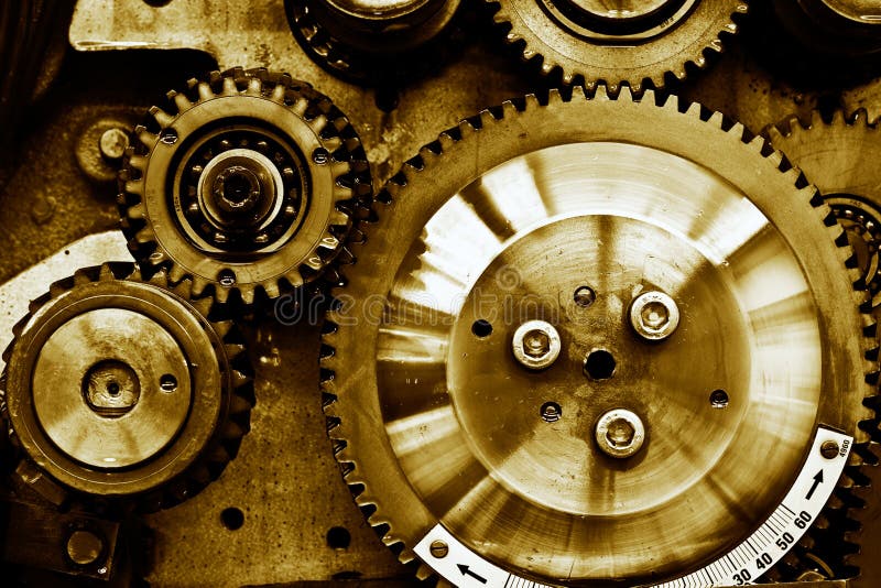 Vintage gears mechanism stock image. Image of retro, vintage - 8274001