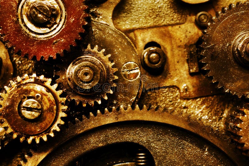 Vintage gears mechanism stock image. Image of detailed - 5363547