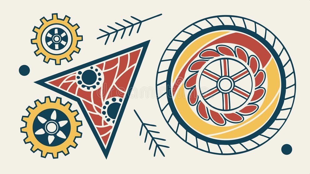 Gears and Abstract Geometric Pattern Industrial or Technical Vector ...