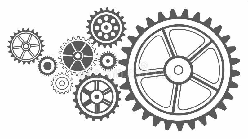 Gears Arrangement Illustration, Mechanical System and Engineering ...