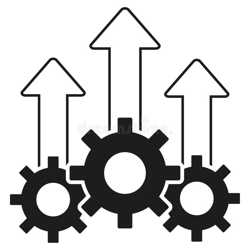 Gears of the Arrow. Linear Icon. Vector Illustration Stock Vector ...