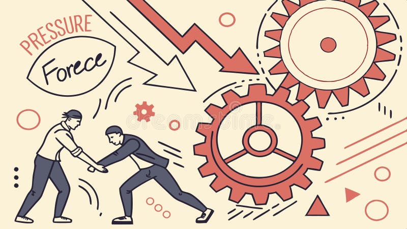 Gears, Arrows, and Pressure, Mechanical Process and Force Concept ...