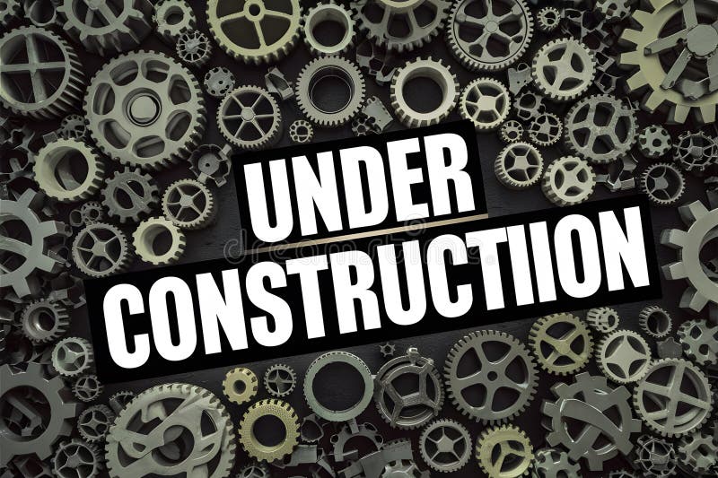 Gears Background Adorned with Striking Under Construction Text for ...