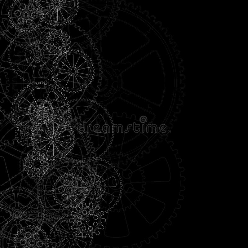 Gears background black 02 stock vector. Illustration of engineering ...