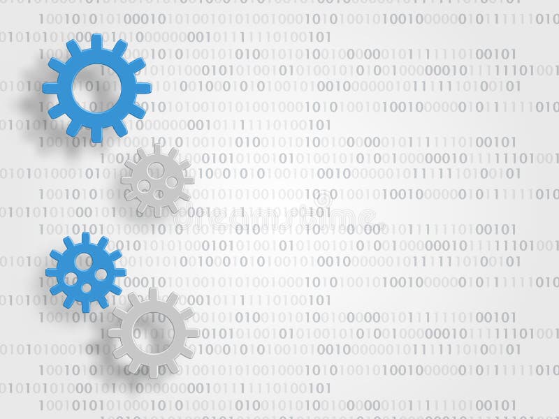 Gears On Background Of Digits Represent Concept Of Innovation And ...