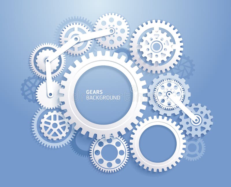 Gears Background White Color. Stock Vector - Illustration of ...