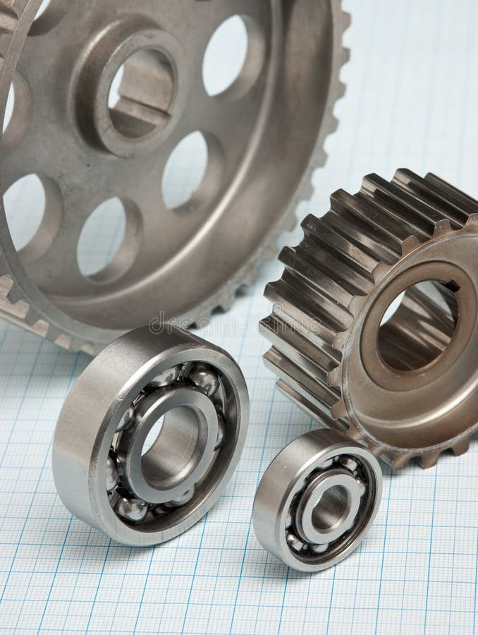 Gears and bearings stock photo. Image of construction - 142760330
