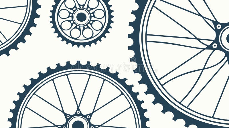 Gears and Bicycle Spokes, Engineering Mechanic Pattern, Vector Design ...