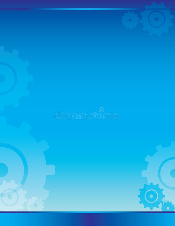 Gears Blue Background Border Template Stock Illustration - Illustration ...