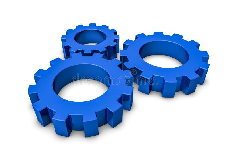 Gears on Blue Background. Engineering Technology Stock Illustration ...