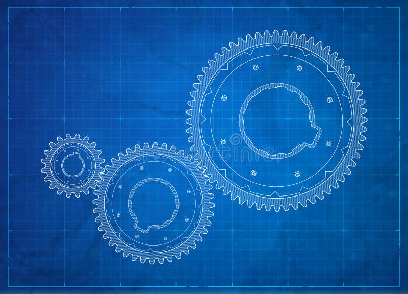 Gears Blueprint Business Concept Stock Vector Illustration Of