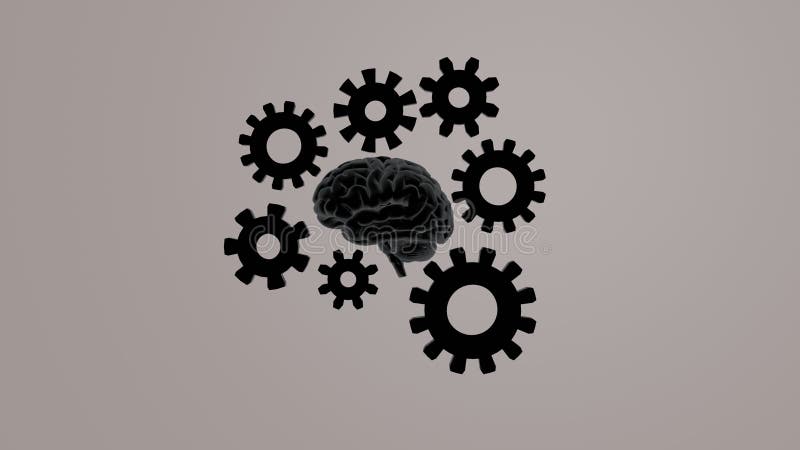 Gears and Brain stock illustration. Illustration of brain - 224628861