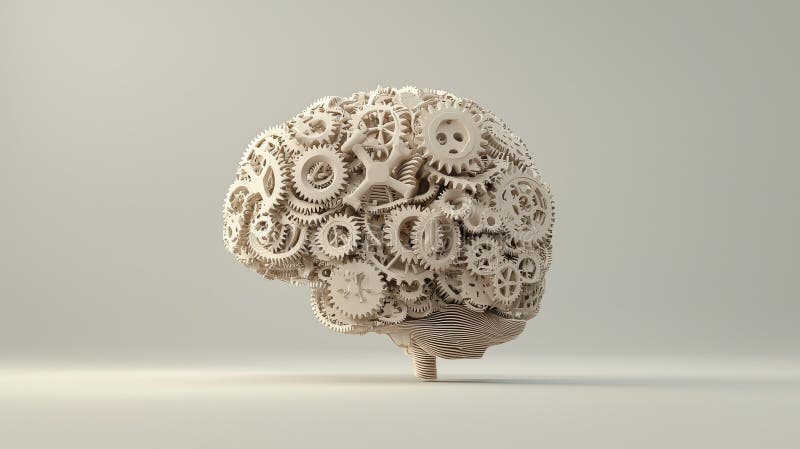 The Gears on the Brain Symbolize Productivity and Innovation. Stock ...