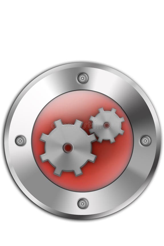 Gears button stock illustration. Illustration of design - 12912816