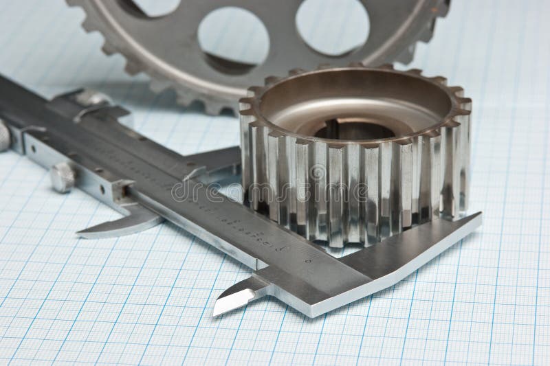 Gears and caliper stock image. Image of callipers, mechanics - 159167941