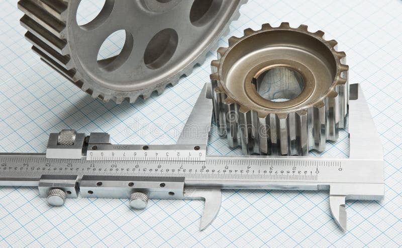 Gears and caliper stock photo. Image of chart, graph - 173008666