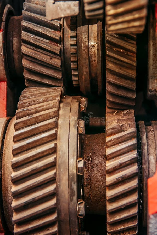 Gears of a Car Engine Close Up Stock Image - Image of mechanic ...