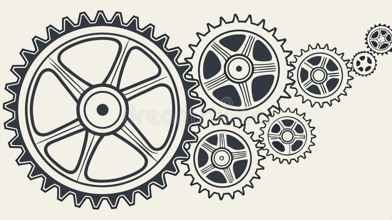 Gears and Chain Combination, Mechanical Design Element Vector Design Generative AI Stock Vector ...
