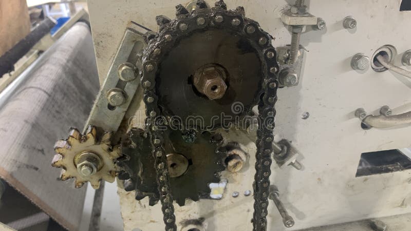Gears and Chains Have Been Given a Grease Coating Stock Image - Image ...