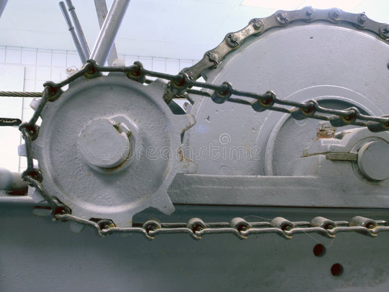 Gears and Chains on Machine Stock Photo - Image of bearing, sprocket ...