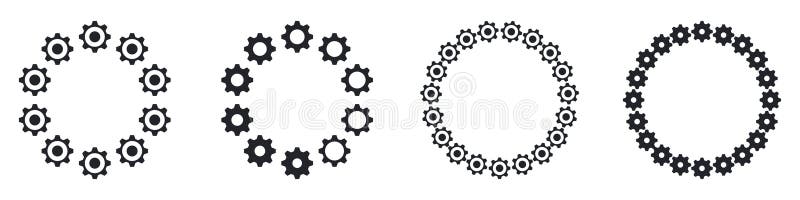 Gears Circle Frame.Cog Wheel Mechanism Round Border Stock Vector ...