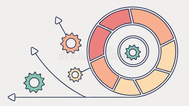 Gears and Circular Process, Business Workflow, Vector Design Generative AI Stock Vector ...