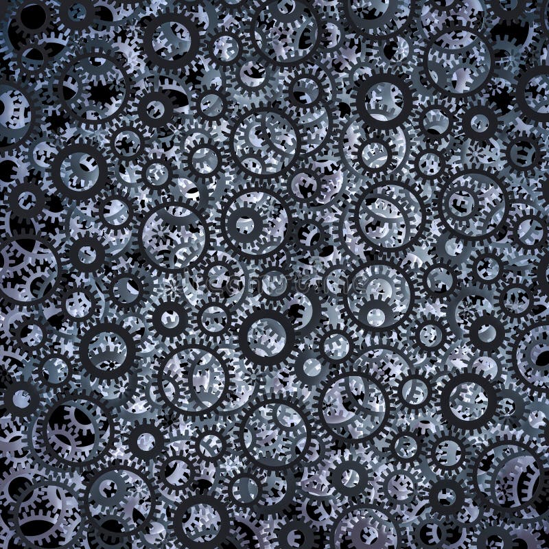 Gears and Cogs. Black Toned Background Stock Illustration ...