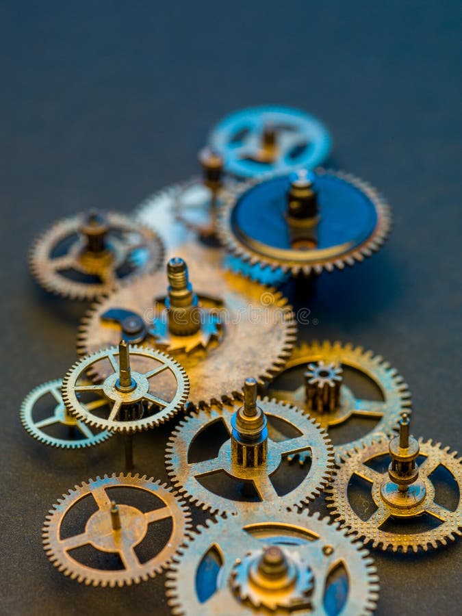 Gears and cogs clock stock photo. Image of industry - 208879480