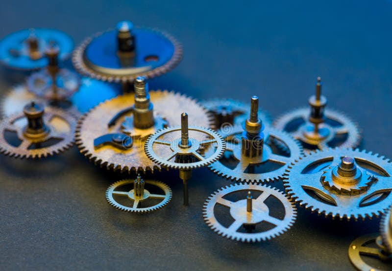 Gears and cogs clock stock photo. Image of engine, clock - 208879432