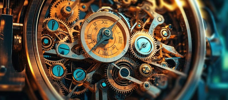 Gears and Cogs in Clockwork Watch Mechanism Stock Photo - Image of ...