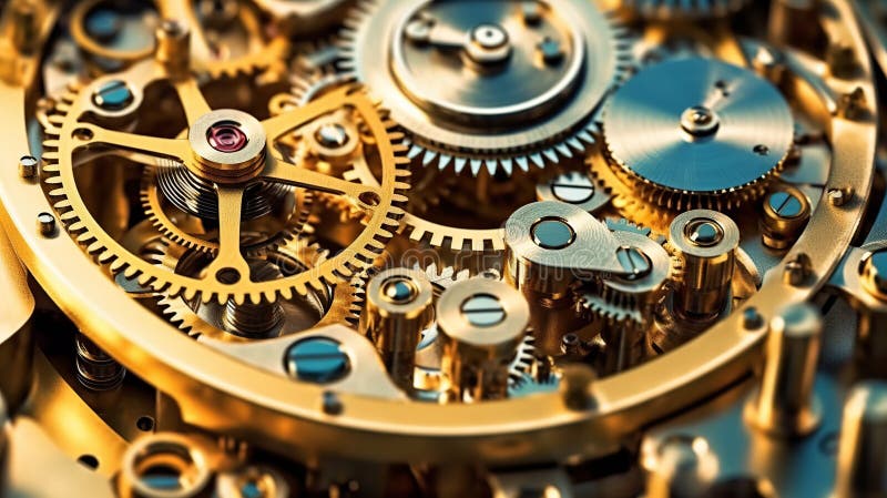 Gears and Cogs in Clockwork Watch Mechanism Stock Image - Image of ...