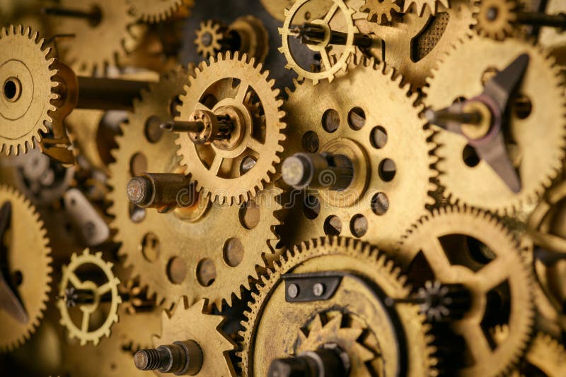 Gears and Cogs in Vintage Old Mechanism Stock Image - Image of ...