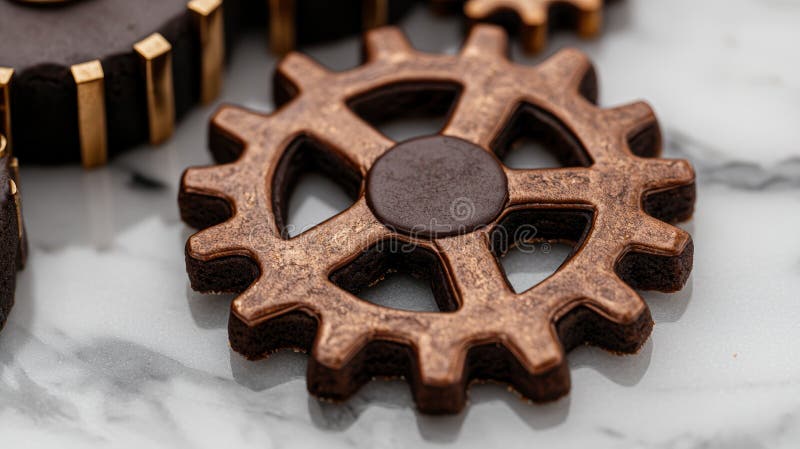 Gears and Cogs Made of Chocolate Stock Illustration - Illustration of ...
