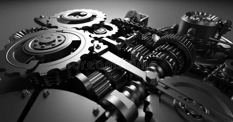 Gears and Cogs Mechanism. Industrial Machine, Engine Stock Illustration ...