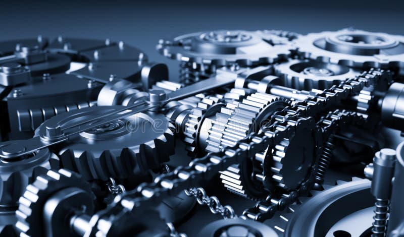 Gears and Cogs Mechanism. Industrial Machine Engine Stock Illustration ...