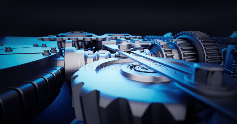 Gears and Cogs Mechanism. Industrial Machine, Engine Stock Illustration ...