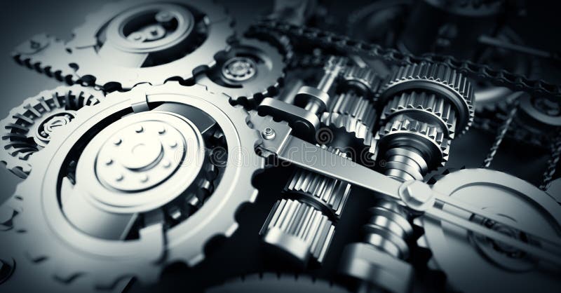 Gears and Cogs Mechanism. Industrial Machine, Engine Stock Illustration ...