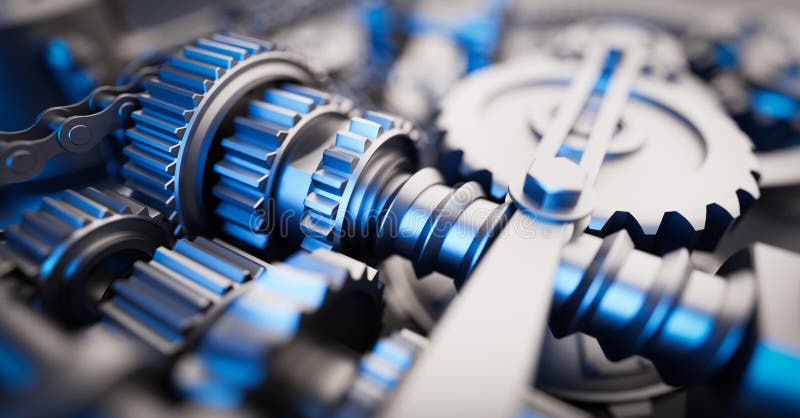 Gears and Cogs Mechanism. Industrial Machine, Engine Stock Illustration ...