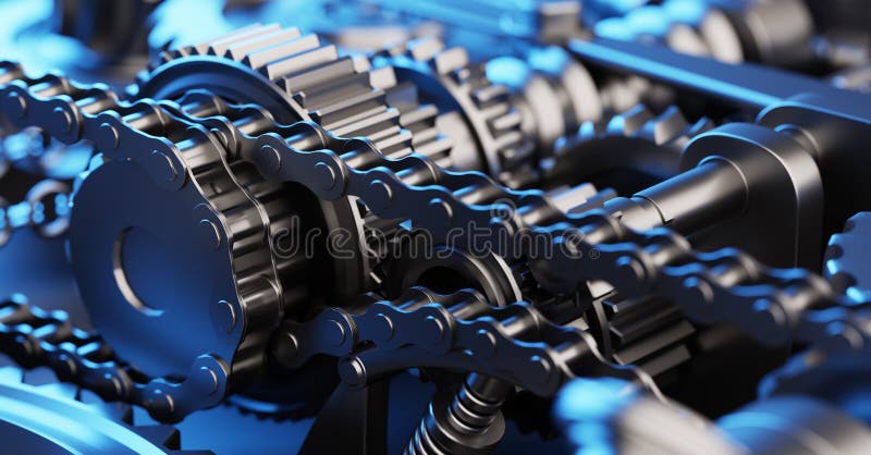 Gears and Cogs Mechanism. Industrial Machine Engine Stock Illustration ...