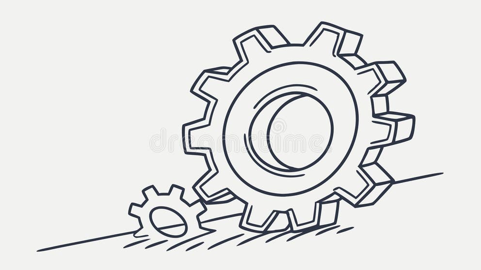 Gears and Cogs Mechanism Vector Icon for Engineering and Process ...