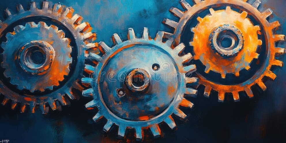 Gears and Cogs in Motion with Intricate Mechanical Design and Precision ...