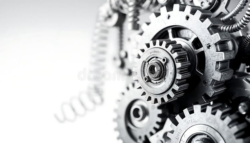 Gears and Cogs Mechanical Components and Industrial Machinery Detail ...